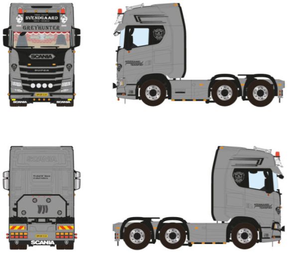 Scania S Highline CS20H 6x2 Twin Steer Svendgaard - John Ayrey Die Casts
