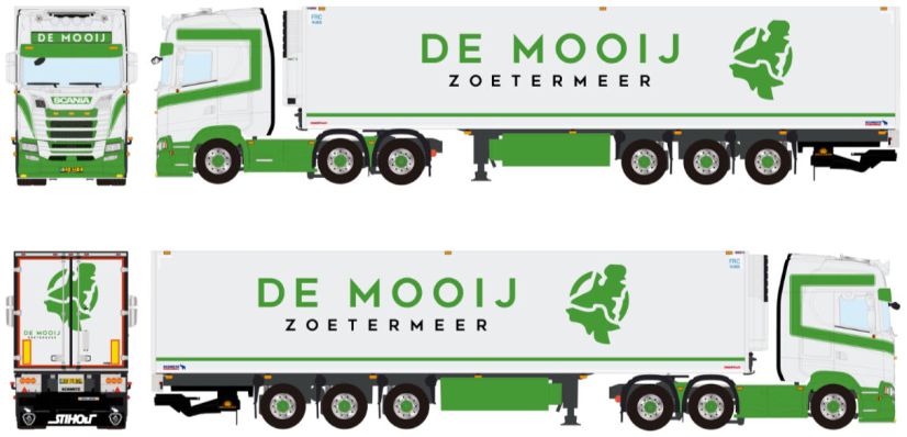 Scania S Highline CS20H 6x2 Twin Steer Reefer Trailer 3 Axle De Mooij ...