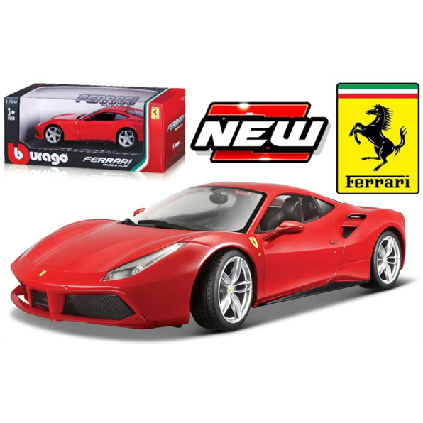 Ferrari 488 GTB - Red (Race and Play) - John Ayrey Die Casts