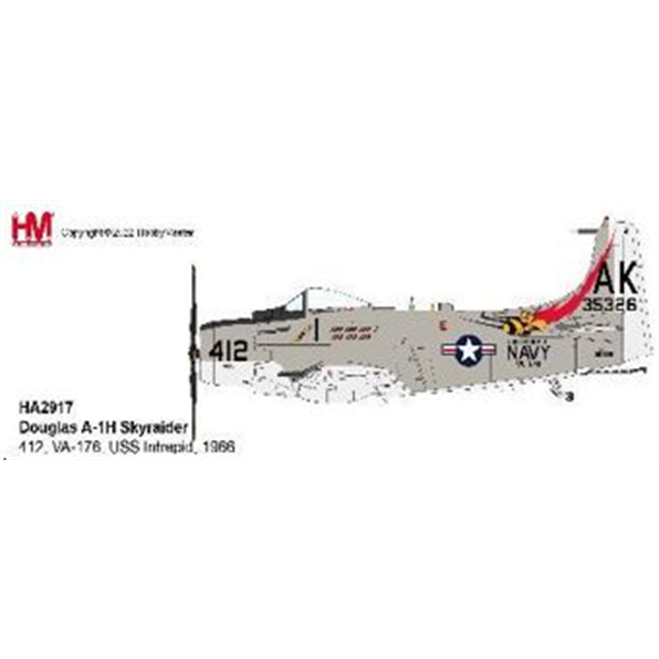 Douglas A-1H Skyraider 412 VA-176 USS Intrepid 1966 - John Ayrey Die Casts