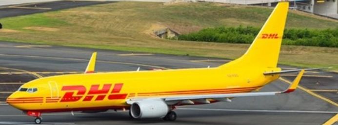 Boeing 737-800(BDSF) DHL N916SC with Stand - John Ayrey Die Casts