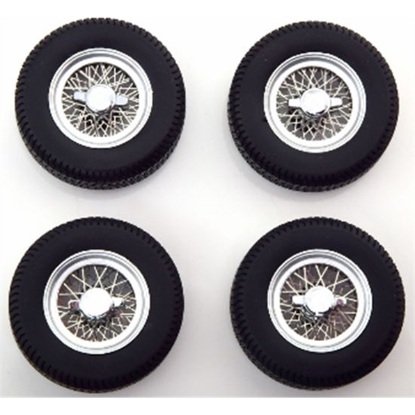 Ferrari Spoke Rims and Tyres Set 1950's - John Ayrey Die Casts