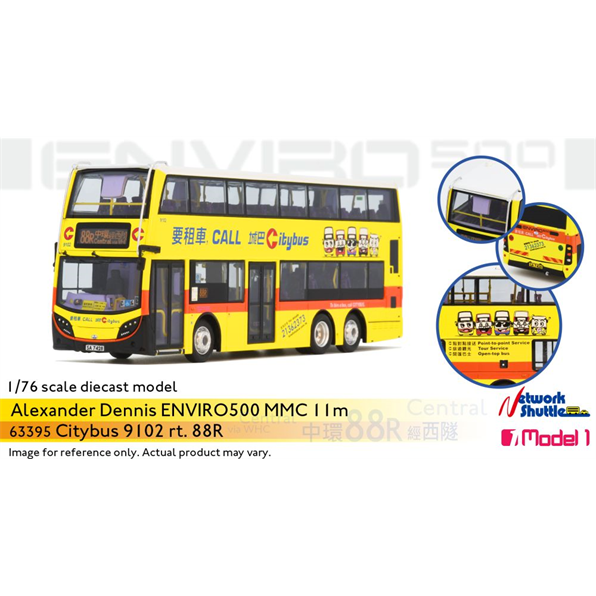 Citybus ADL E500MMC 11.3m (Private Hire) 9102 rt. 88R Central Via WHC ...