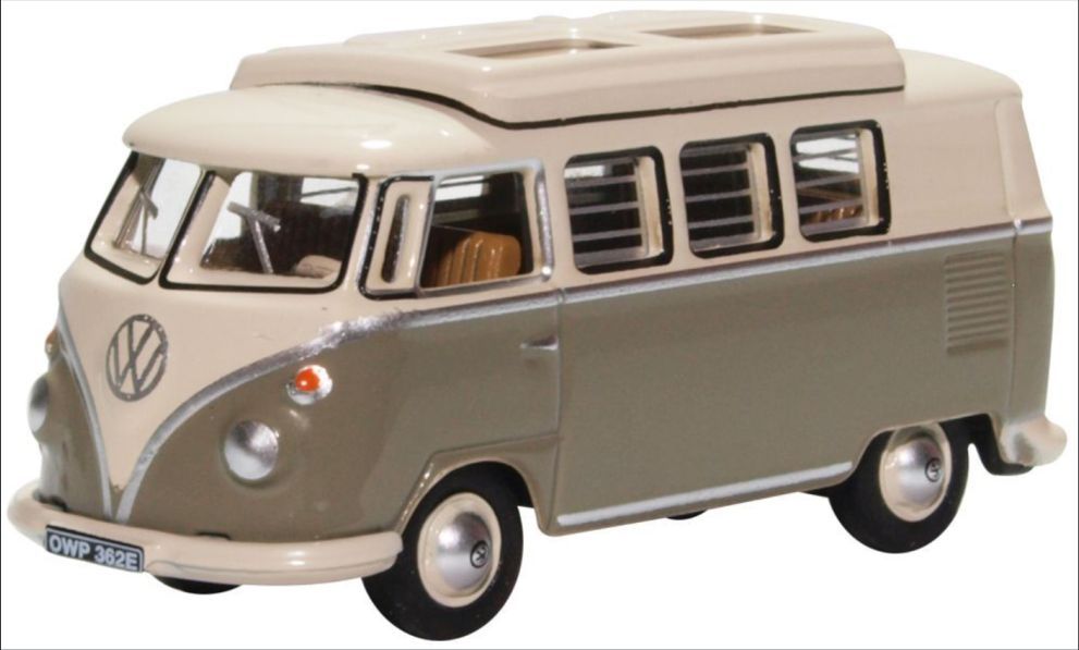VW T1 Camper Mouse Grey/Pearl White - John Ayrey Die Casts