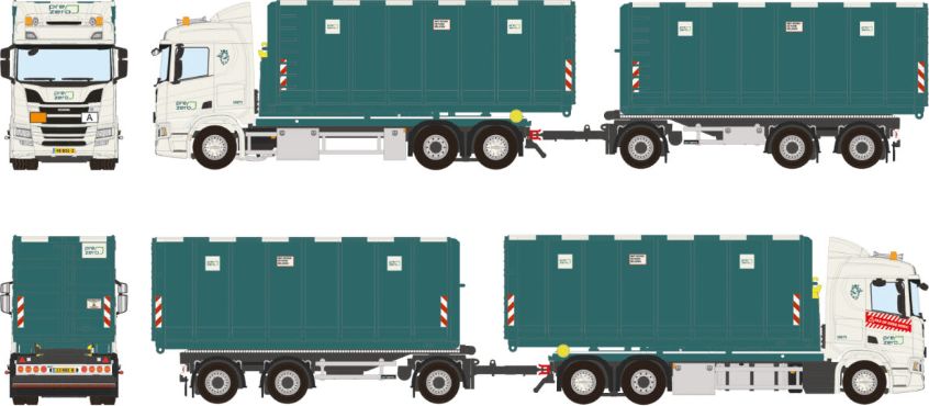 Scania R Normal CR20N 6x2 Tag Axle Riged Combi Truck w/Hooklift ...